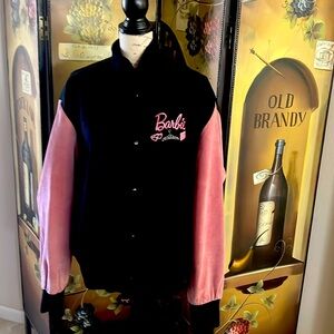 Barbie | Jackets & Coats | Vintage Black Barbie Jacket With Pink Suede ...